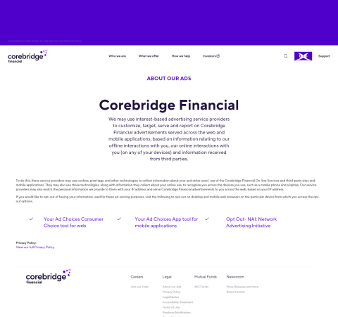 About Our Ads | Corebridge Financial