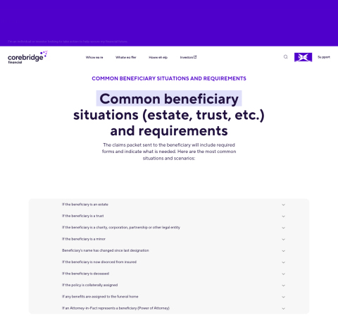 Common beneficiary situations | Corebridge Financial
