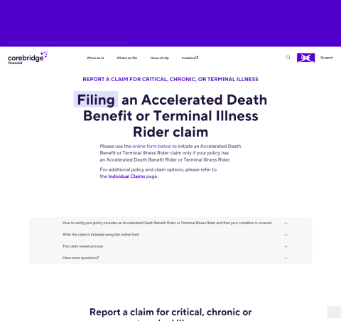 File a claim for a Critical Illness, Chronic Illness or Terminal ...