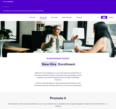 New Hire Enrollment - Toolkit - Corebridge Financial